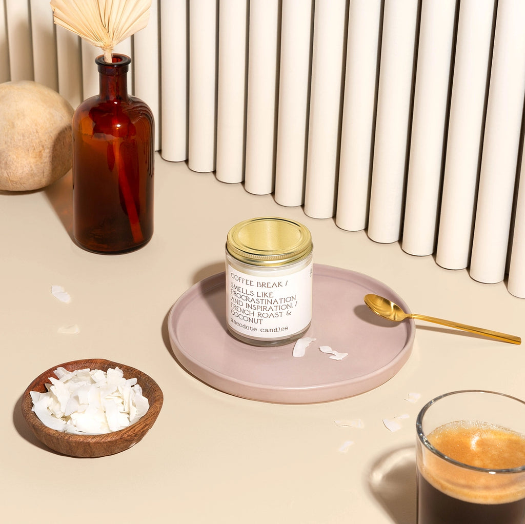 Coffee Break (French Roast & Coconut) Glass Jar Candle – AIA Design Shop