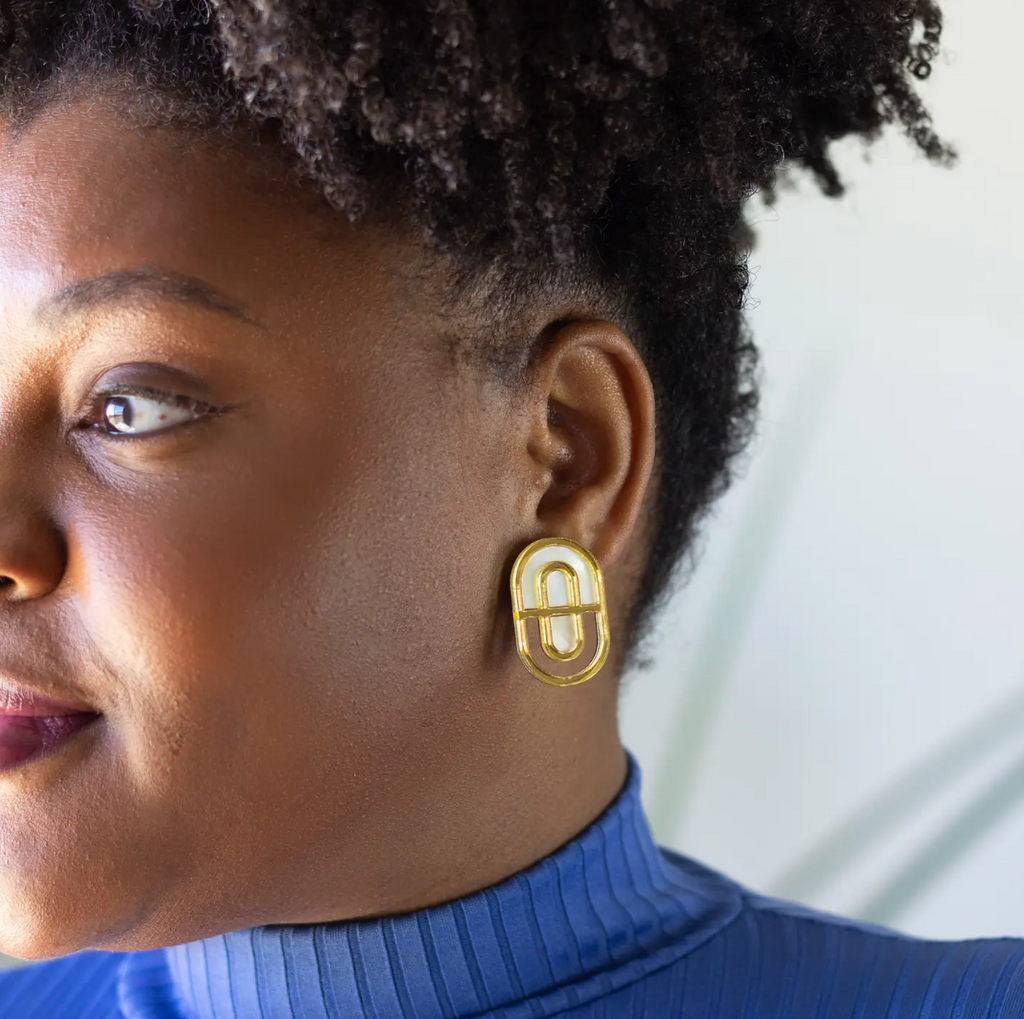 Devin No. 1 Multicolor Gold Statement Earrings – AIA Design Shop
